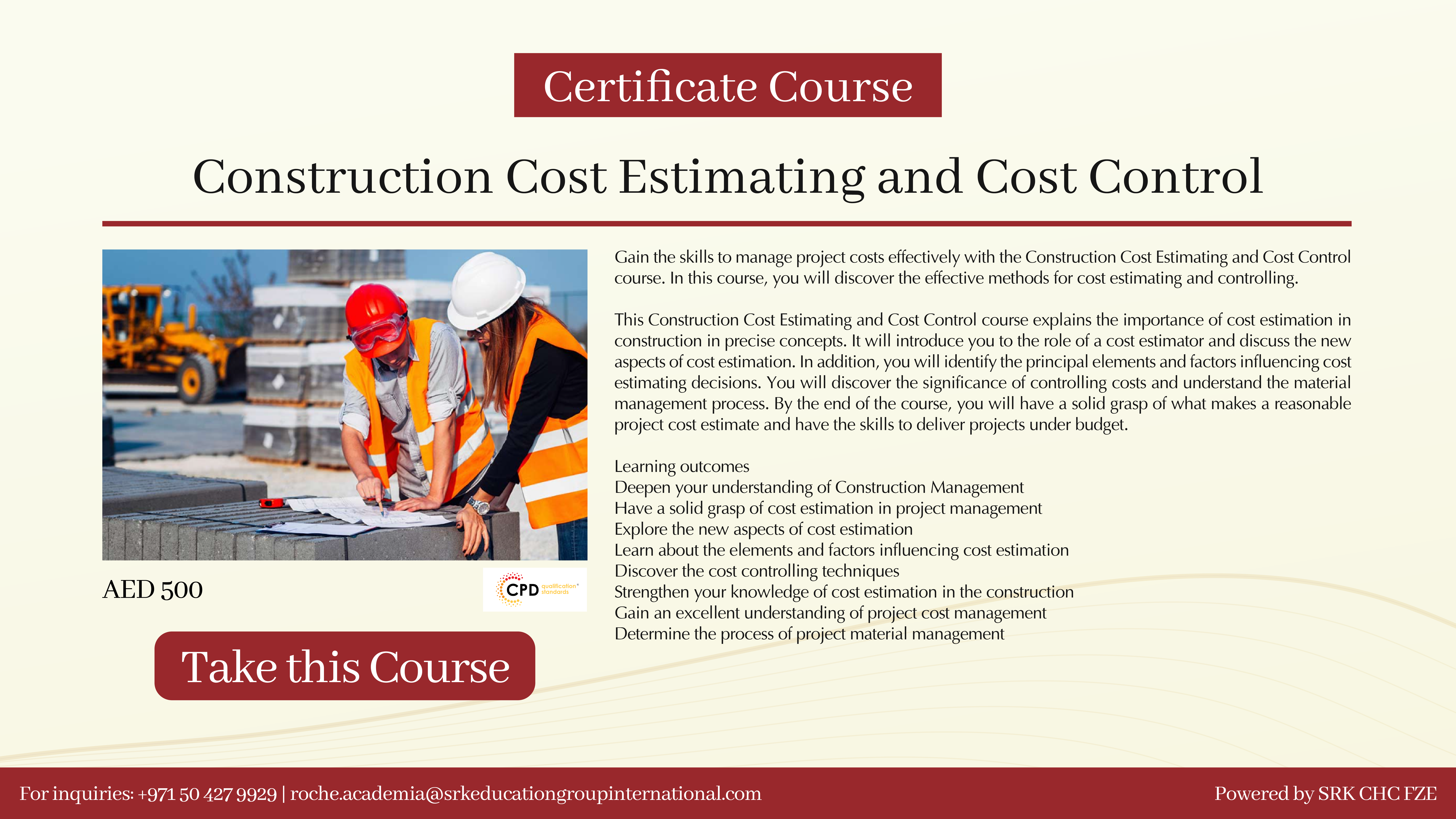 Construction Cost Estimating and Cost Control – SRK International Group